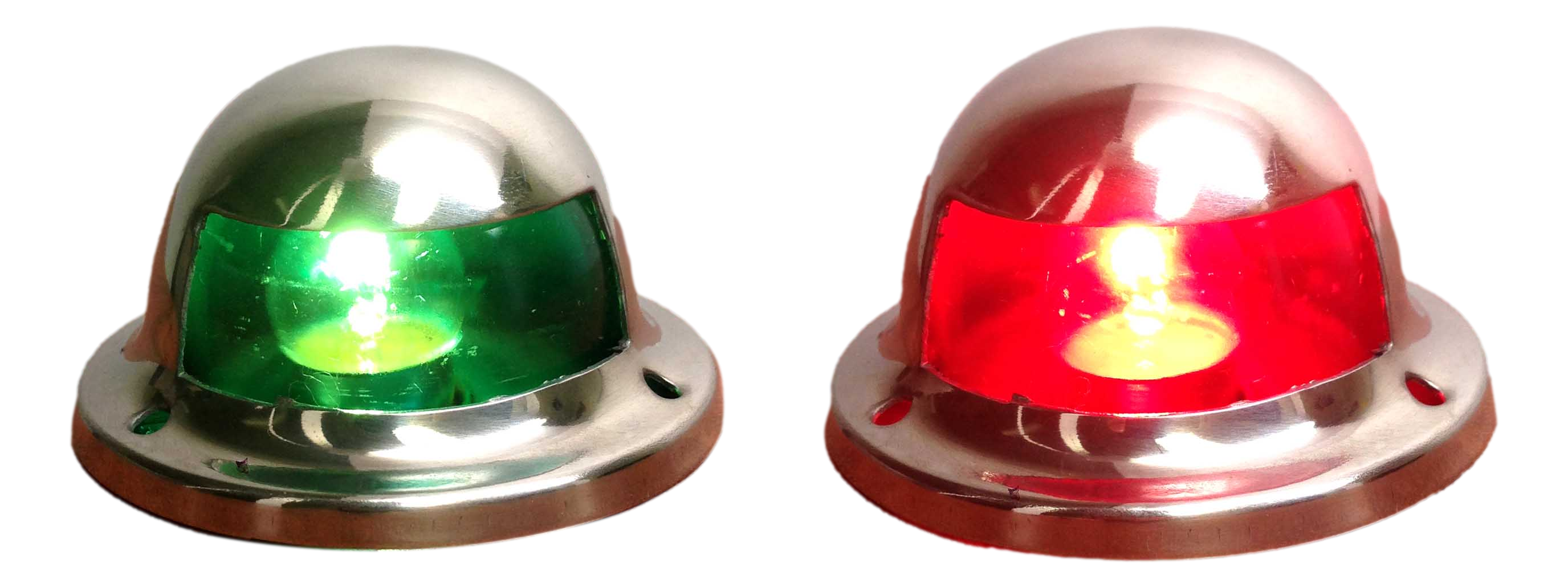 MARINE BOAT NAVIGATIONAL SIDE LIGHT PAIR TOP MOUNT RED AND GREEN SPLAS ...
