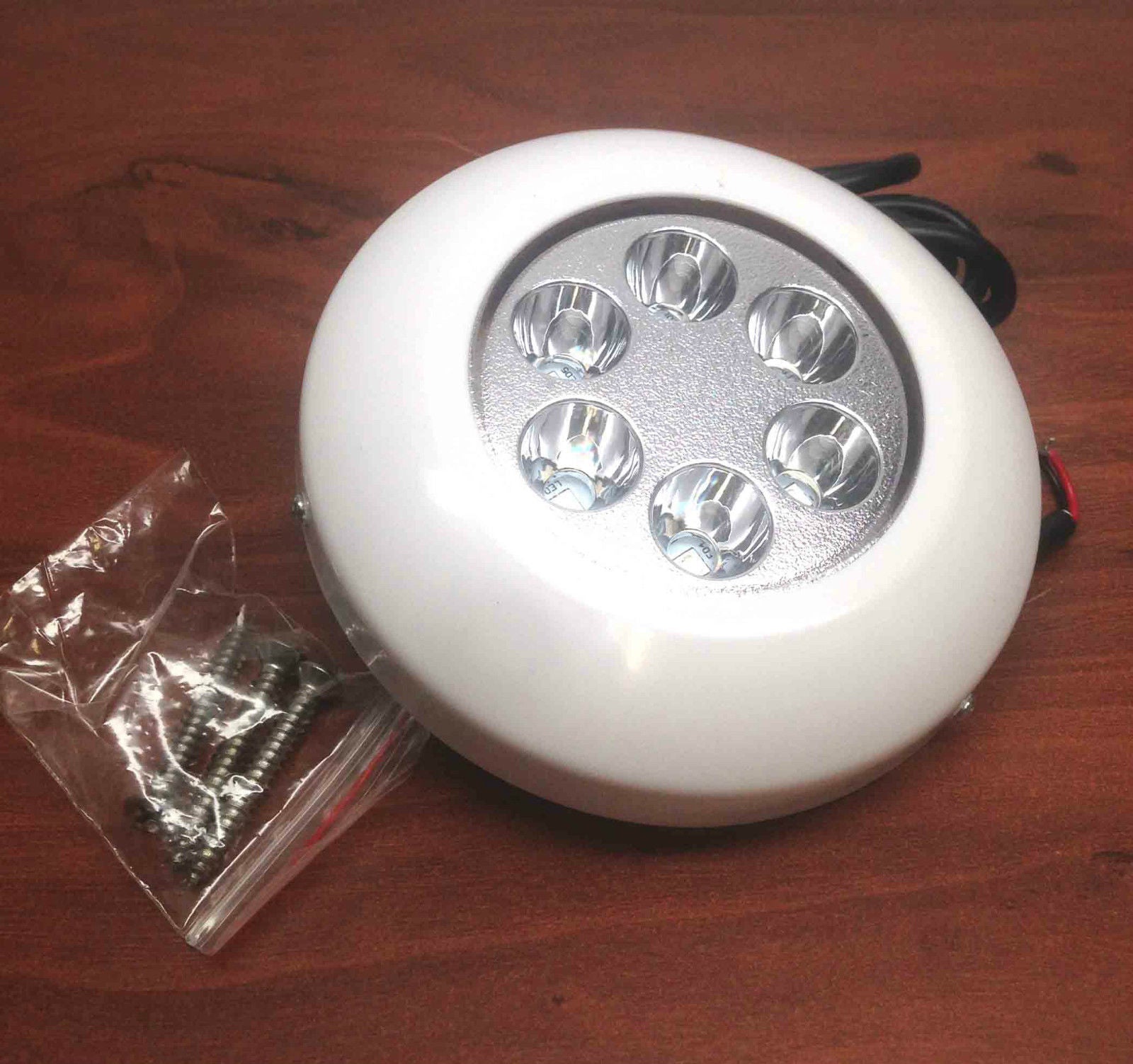 SUPER BRIGHT ROUND POLYMER MARINE BLUE UNDERWATER LIGHT BOAT 6 LED 12W ...