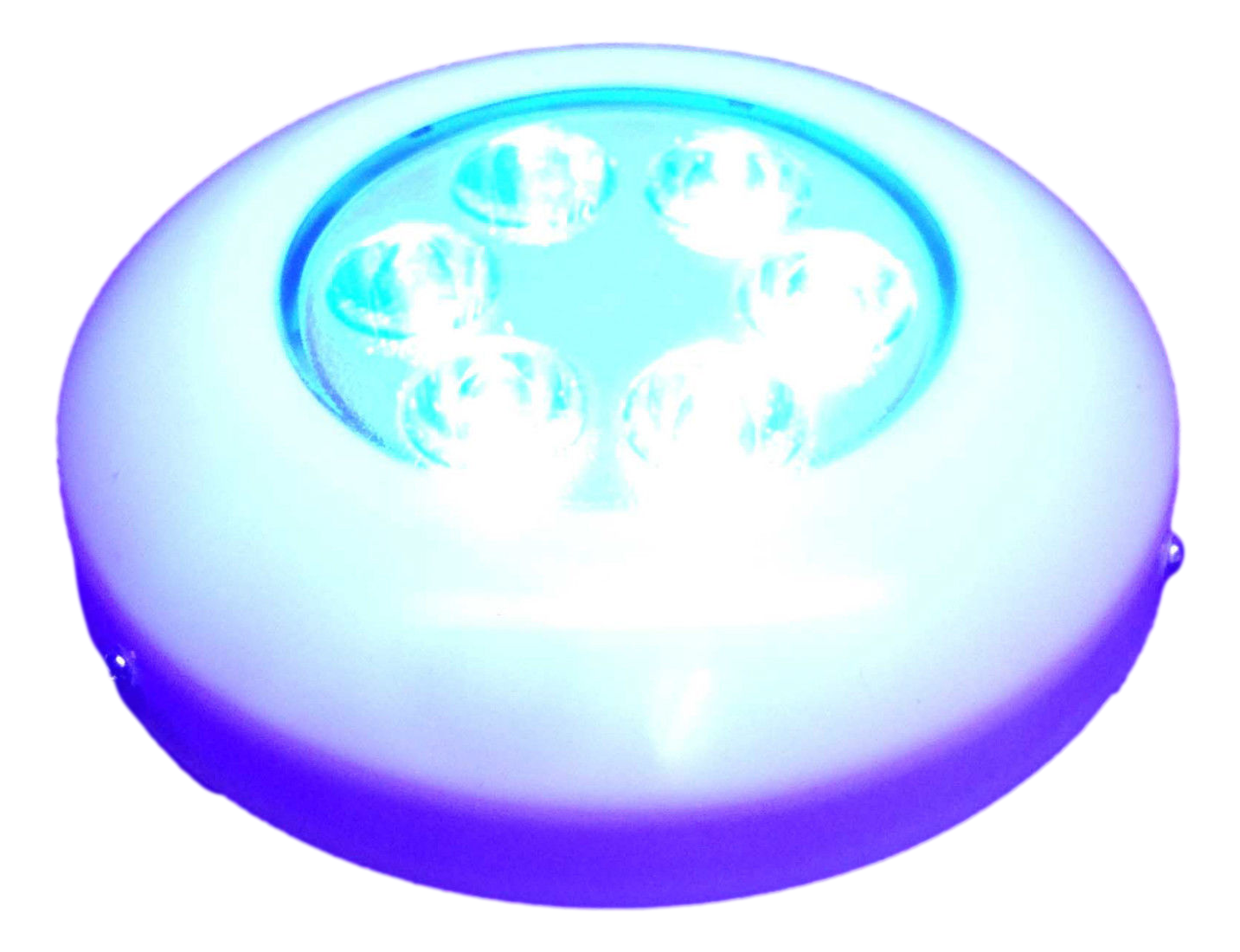 SUPER BRIGHT ROUND POLYMER MARINE BLUE UNDERWATER LIGHT BOAT 6 LED 12W ...