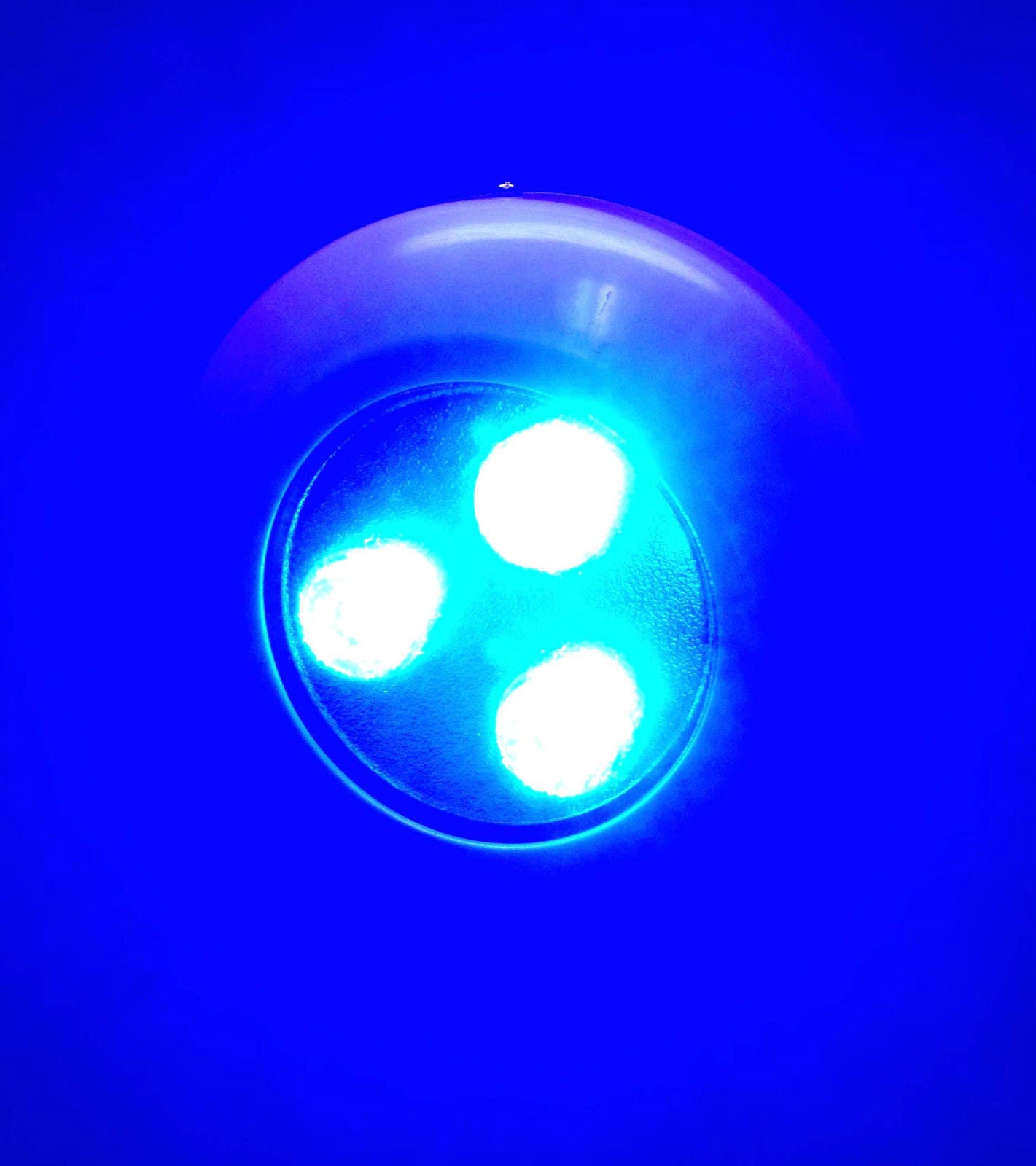 SUPER BRIGHT POLYMER MARINE BLUE UNDERWATER LIGHT BOAT 3 LED 6W FISHIN ...
