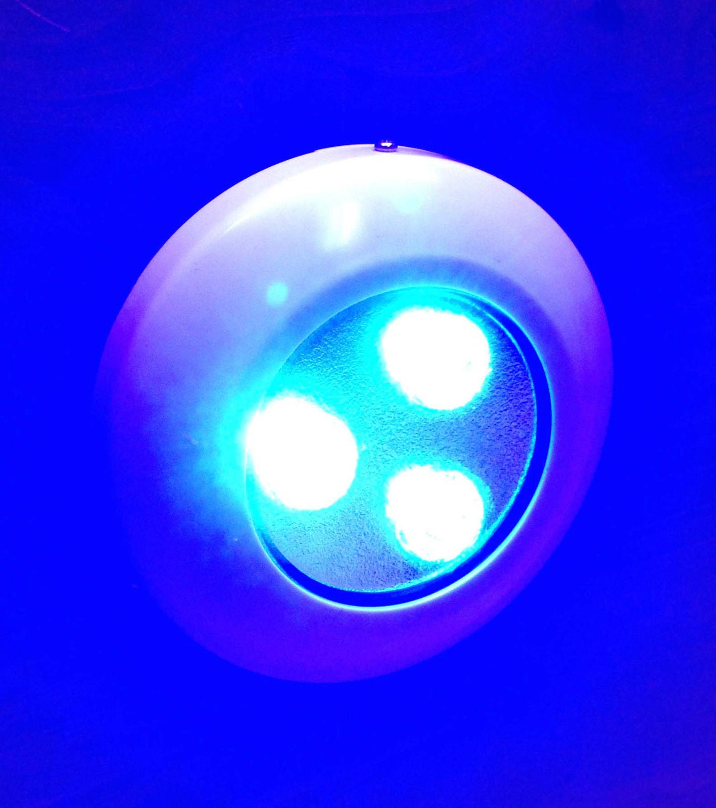SUPER BRIGHT POLYMER MARINE BLUE UNDERWATER LIGHT BOAT 3 LED 6W FISHIN ...