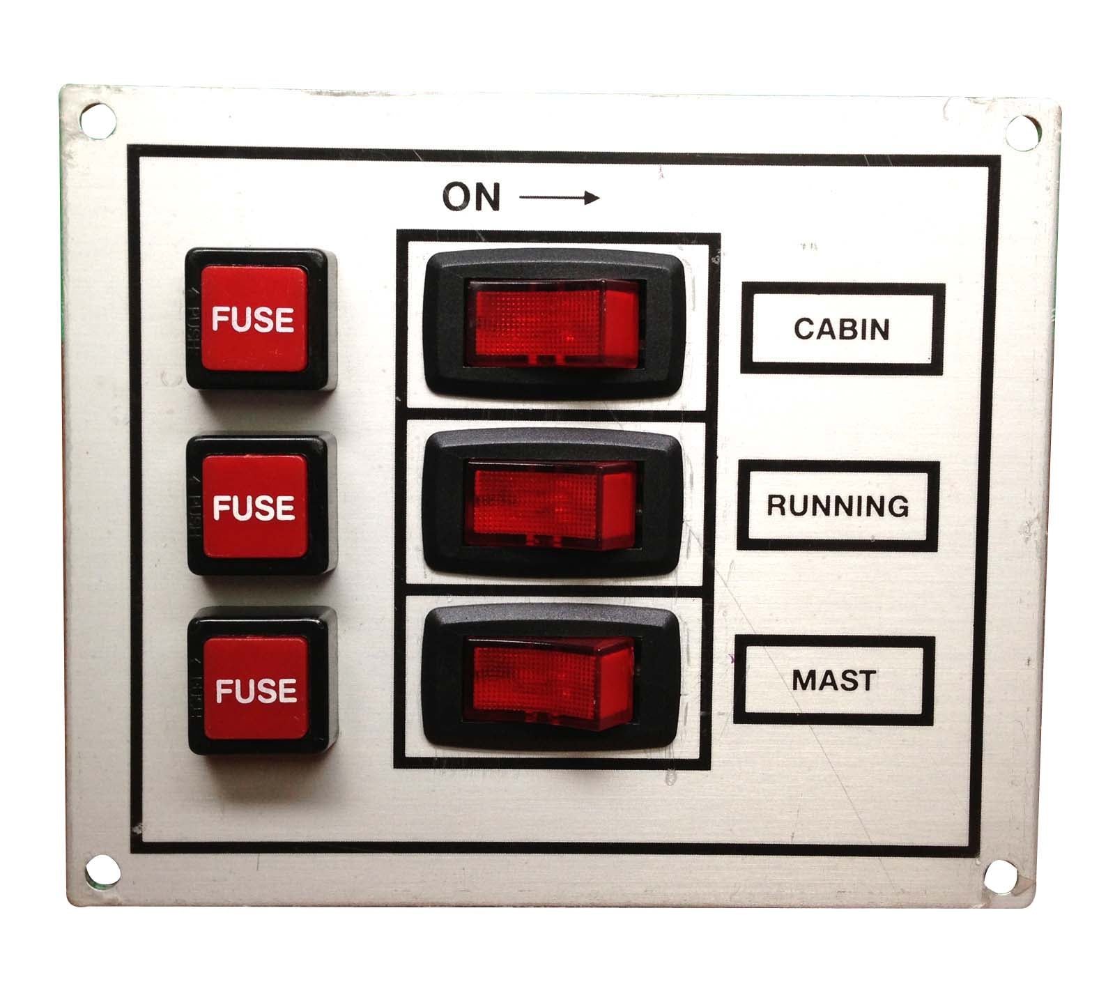 Marine Boat Silver Aluminum Switch Plate LED indicator UL Approved Spl ...