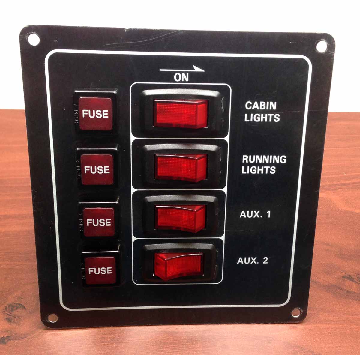 Marine Boat Black Aluminum Switch Panel IP65 12V Illuminated Switches ...
