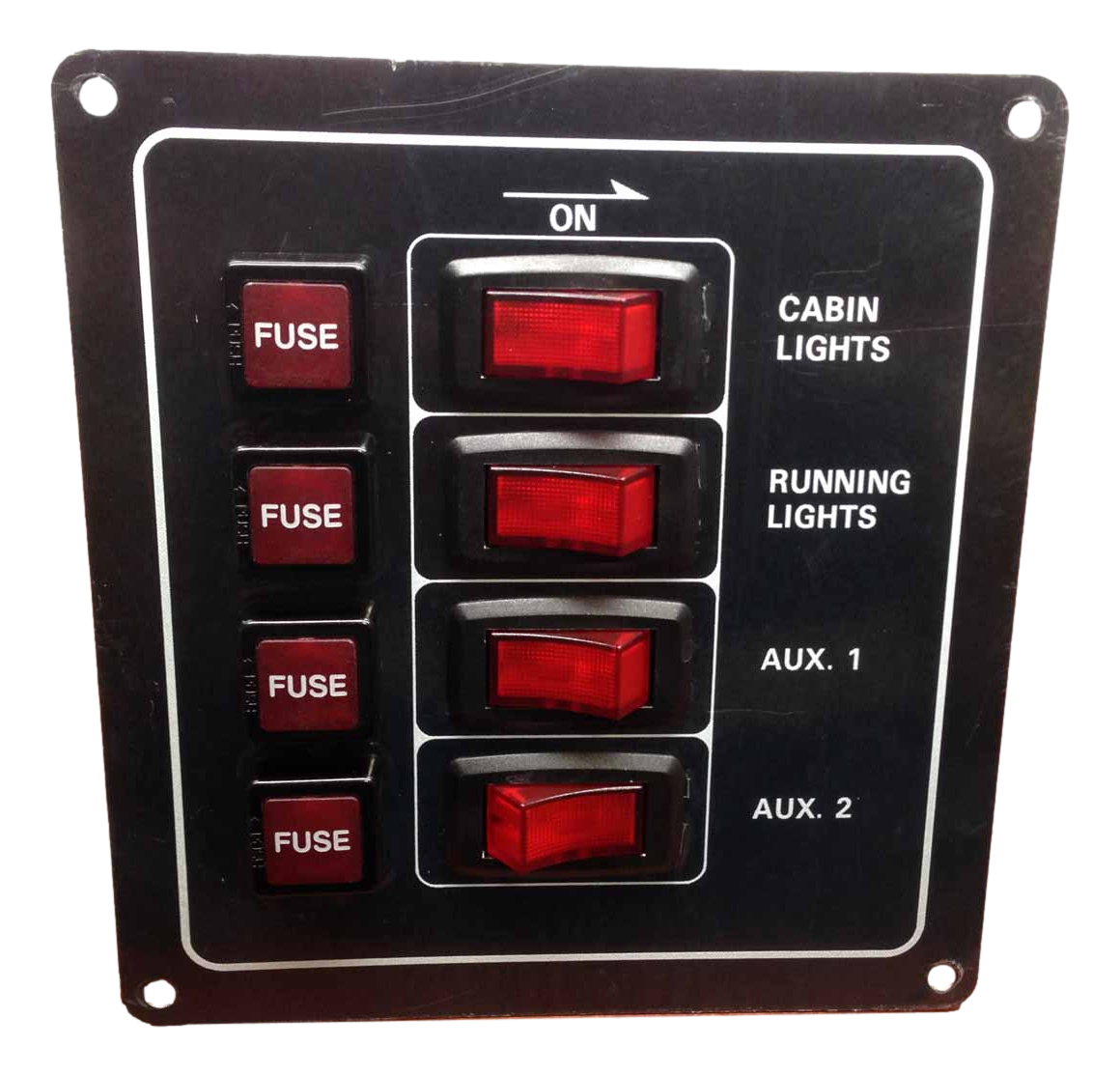 Marine Boat Black Aluminum Switch Panel IP65 12V Illuminated Switches ...