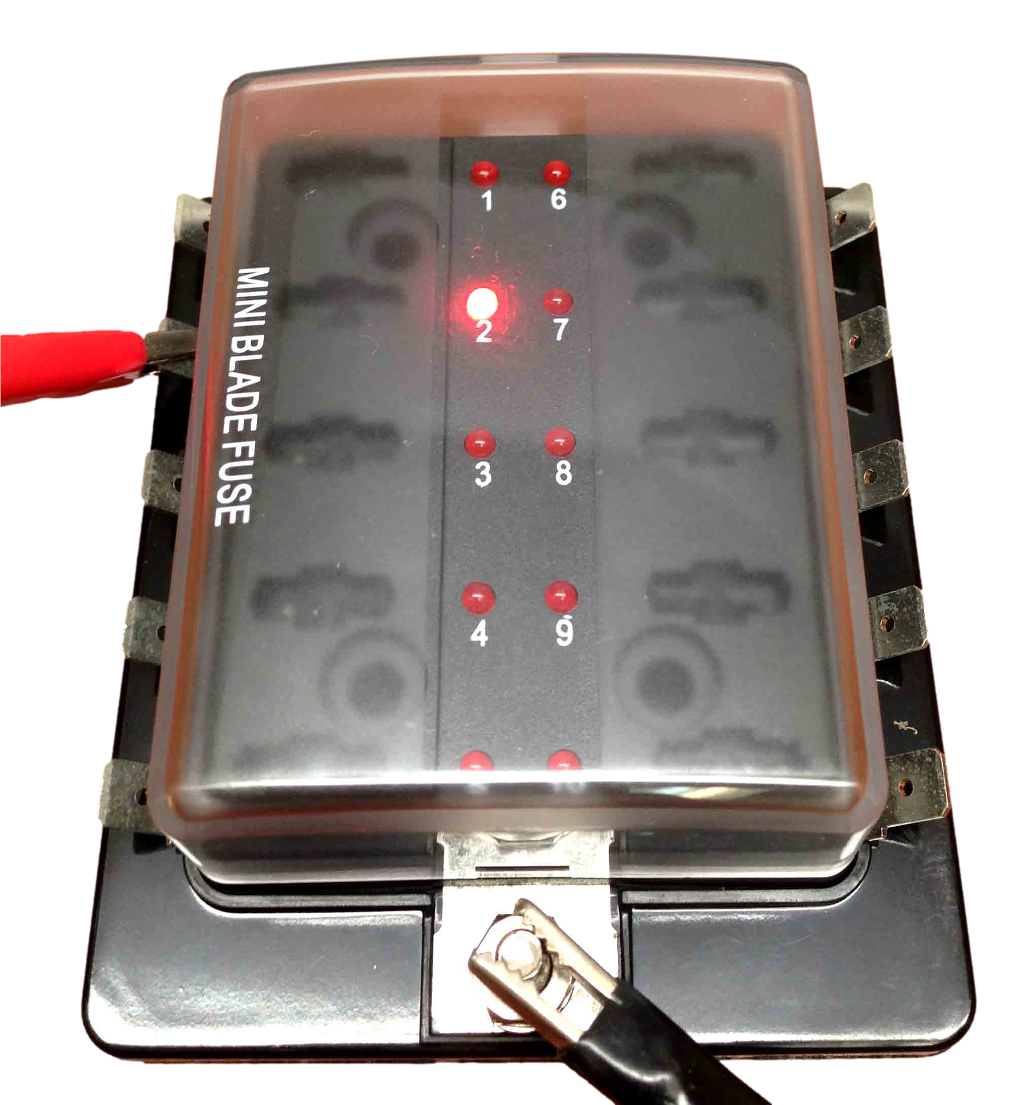 MINI BLADE FUSE BLOCK HOLDER LED INDICATOR MARINE BOAT 10 GANG US PATE ...