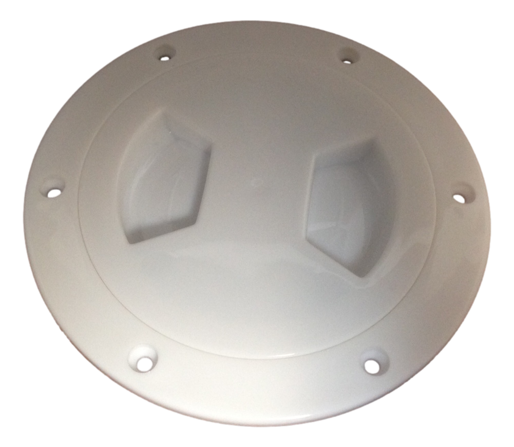 MARINE BOAT WHITE PLASTIC DECK PLATE 4"D WATERPROOF INSPECTION BAYONET ...