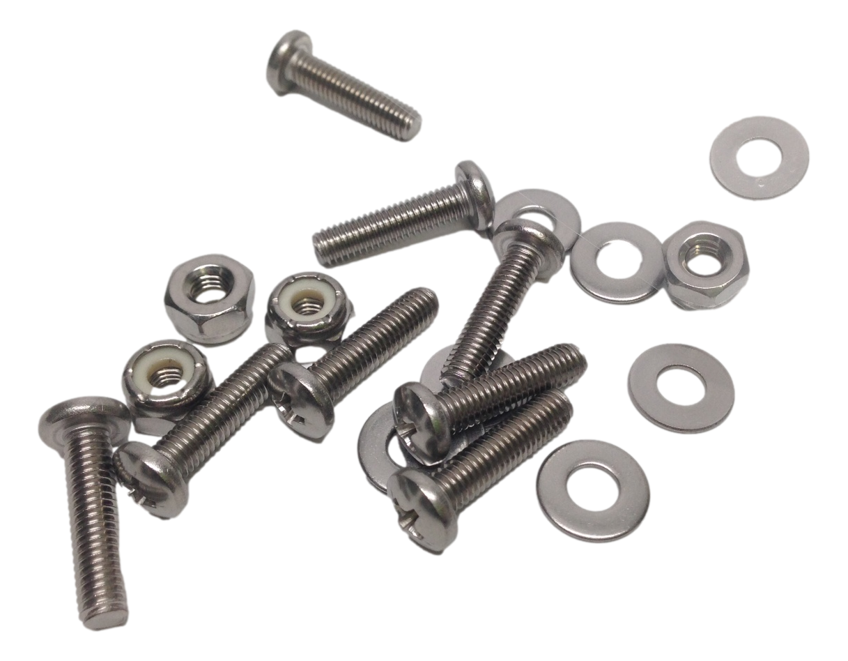 8 PC SET STAINLESS STEEL NUTS SCREWS WASHERS FOR KAYAKS CANOES HARDWAR ...