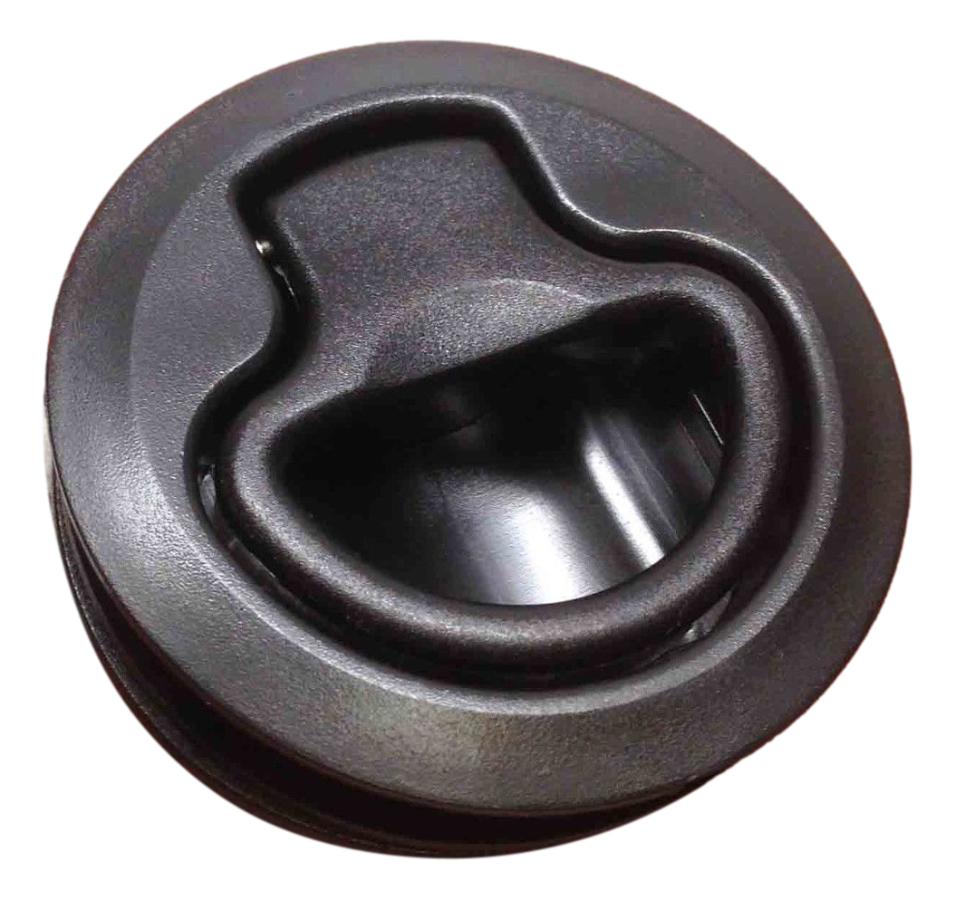MARINE BOAT BLACK PLASTIC FLUSH PULL SLAM LATCH HATCH LIFT 2 3/8"D ...