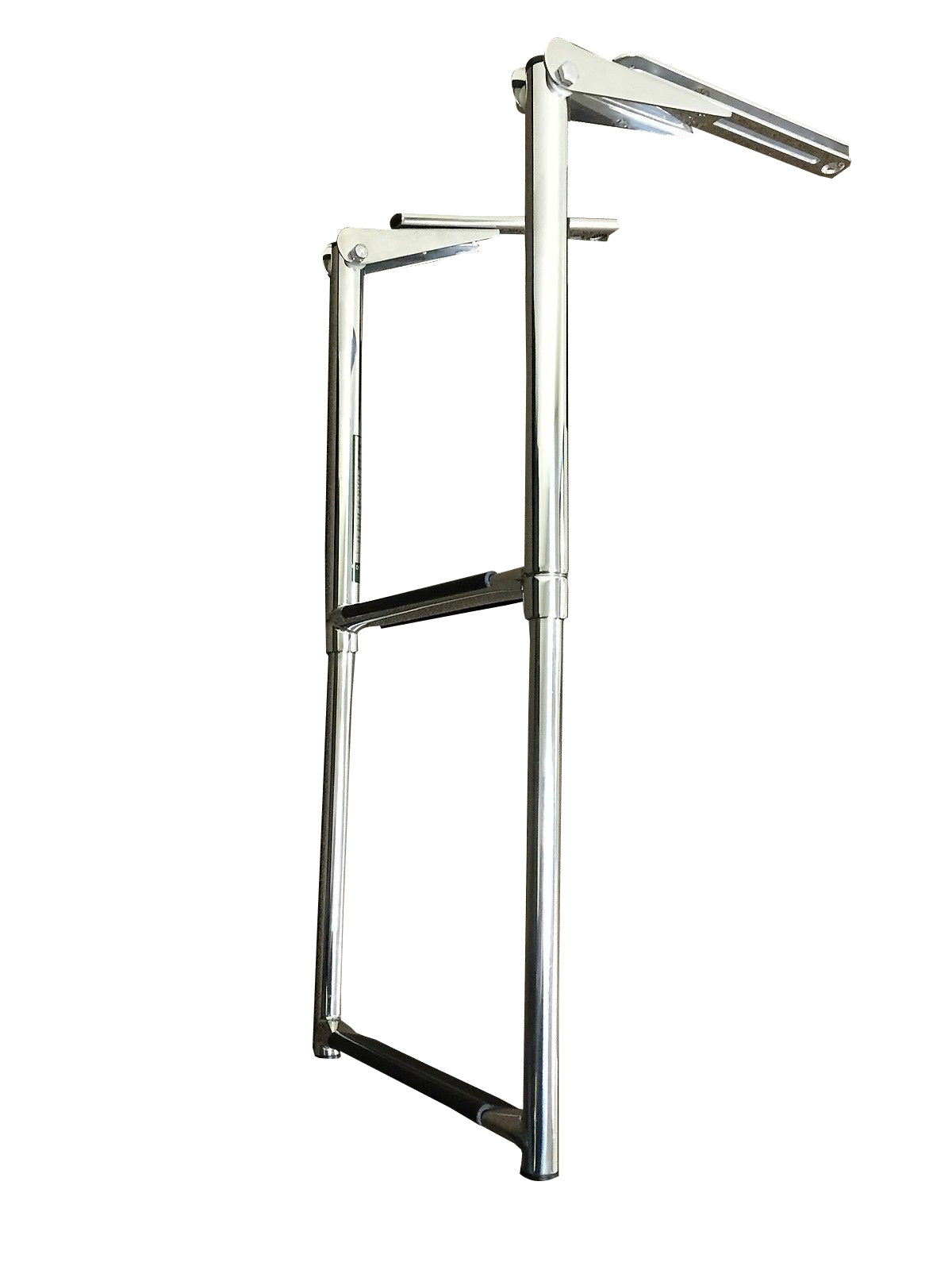 MARINE BOAT STAINLESS STEEL 2 STEPS TELESCOPING LADDER & SLIDING UNDER ...
