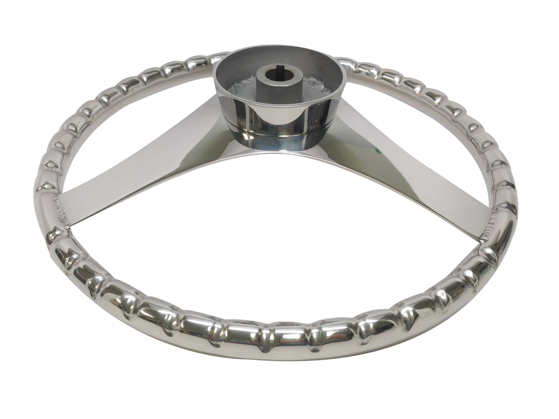 Marine Boat 3 Spoke SS Sports Steering Wheel Turning Knob Finger Grips ...