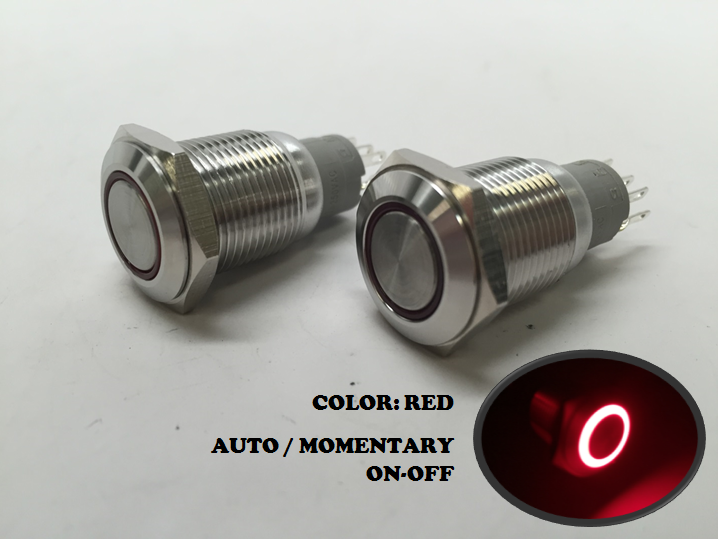 2 of Pactrade Marine SS304 Red LED Ultra Flush Light Auto On-Off Push