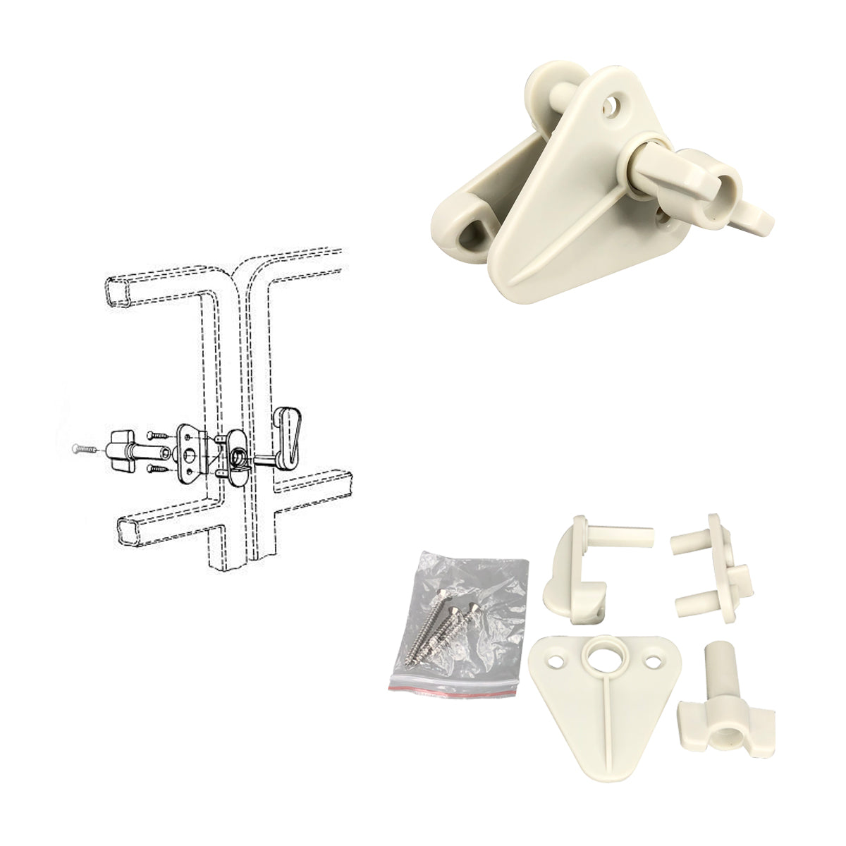 Pactrade Marine Pontoon Boat Replacement Safety Door Gate Latch Plasti