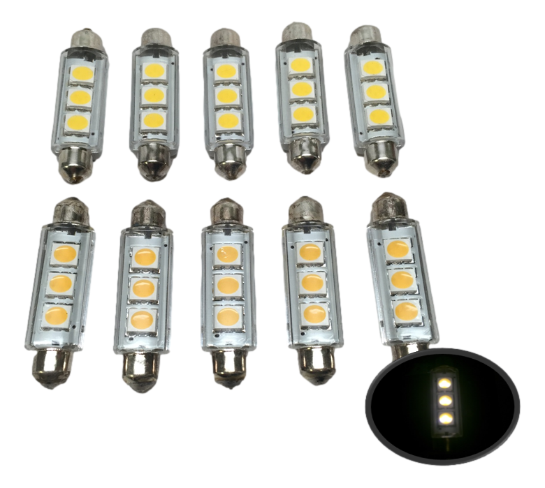 10 PCS MARINE AUTO RV TRAILER BUS VEHICLE LED BULB FESTOON TYPE WARM W ...