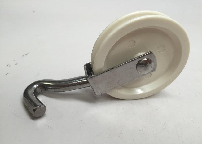 MARINE BOAT WHITE TILLER ROPE PULLEY ROLLER W/EYE STRAP STEERING PART ...