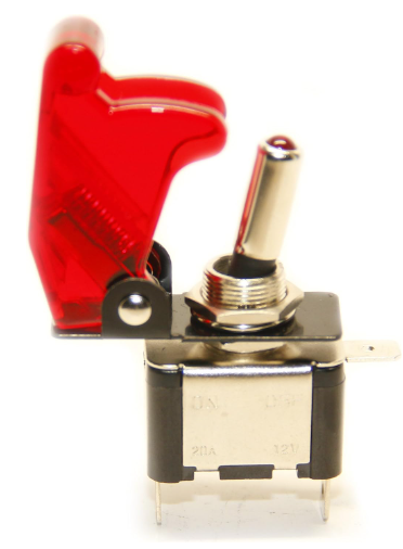 Pactrade Marine Red LED Dot Toggle Switch, Red Safety Switch Flip Cap